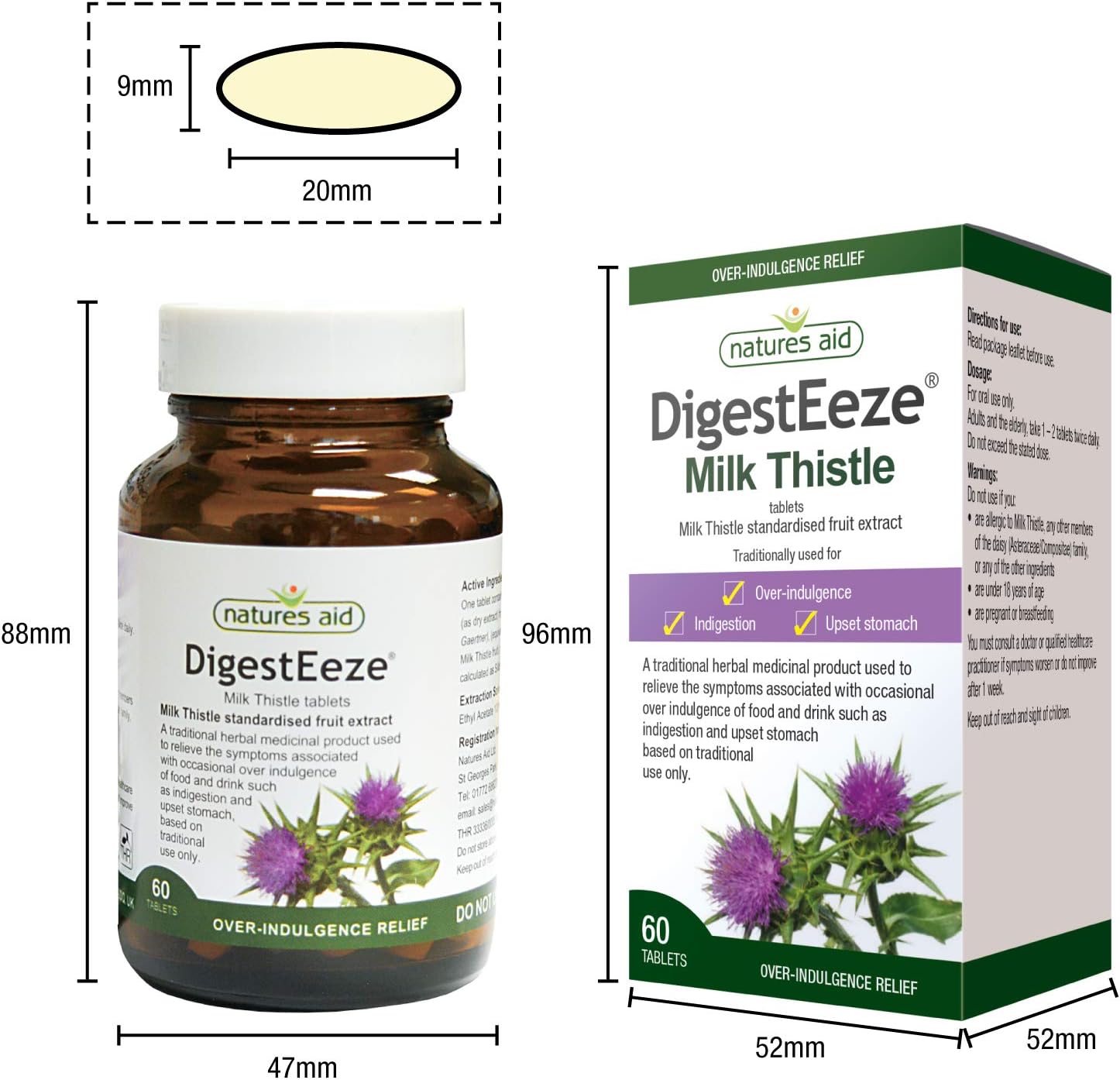 Natures Aid DigestEeze Milk Thistle, 60 Tablets – BigaMart