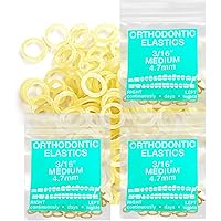 Amazon.com : Latex Amber 3 Packs 300 counts 3/16inch MEDIUM 4.8mm Intraoral Elastic Bands ...