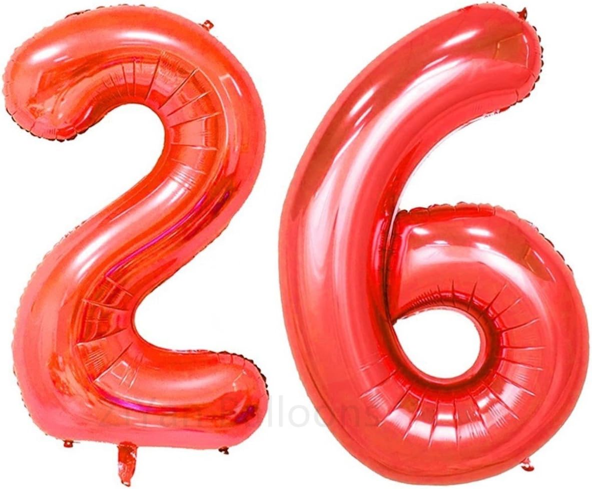Amazon.com: ZiYan 40inch Red Number 26 Balloon Party Festival ...