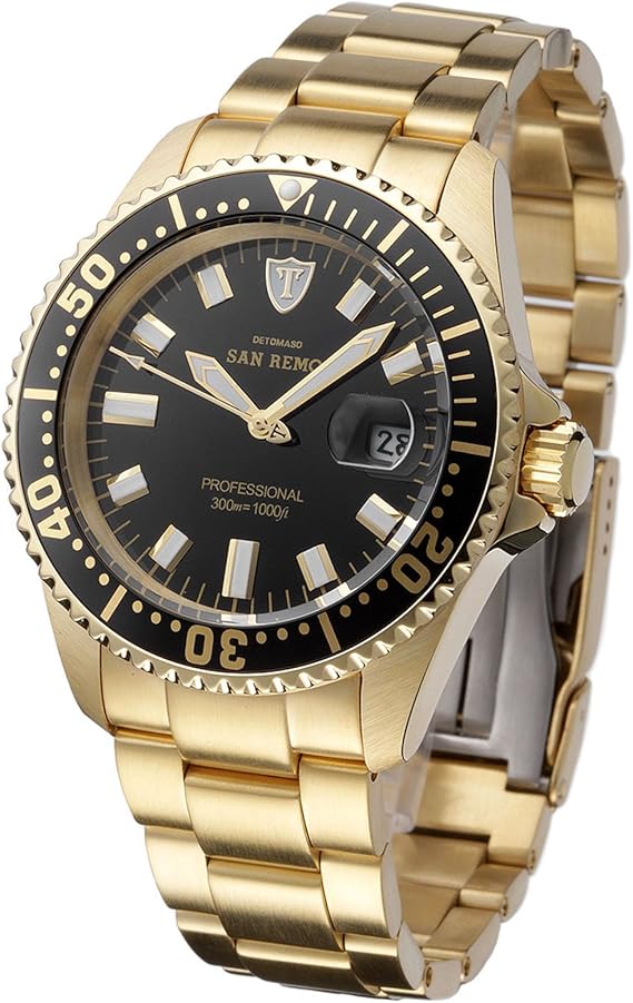 DETOMASO Men's San Remo Automatic Watch with Black Dial Analogue ...