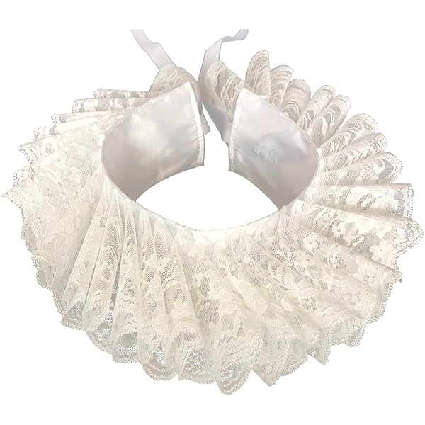 Clown Accessories White Lace Elizabethan Collar - Ruffled Multi-layer ...