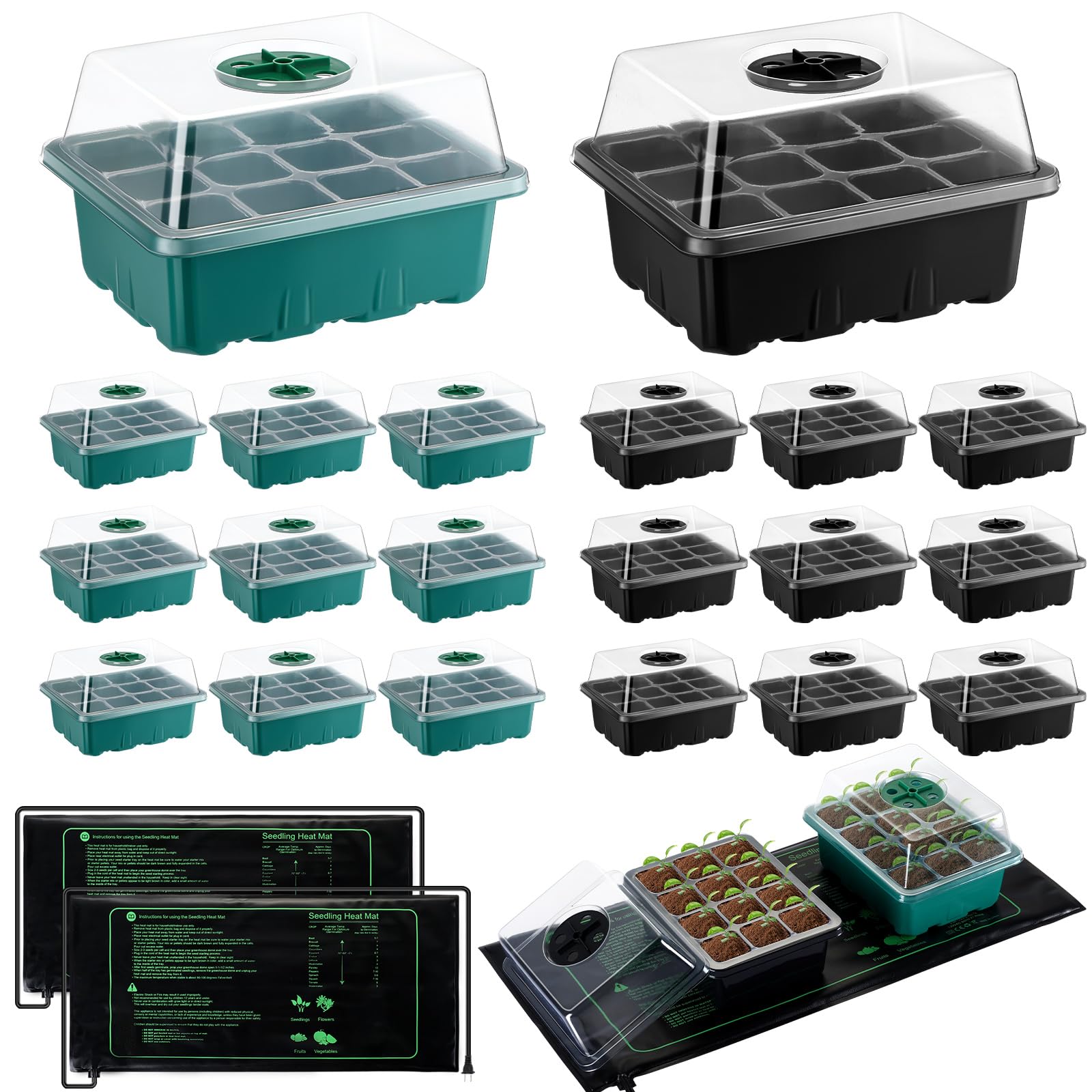 Nitial 24 Pack Seed Starter Kit Include 20 Set 240 Cells Seed Starter ...