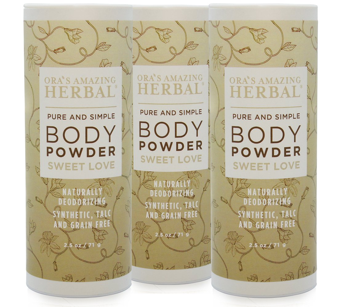 Amazon.com : Natural Body Powder, 2.5 ounces Pack of 3, Dusting Powder ...