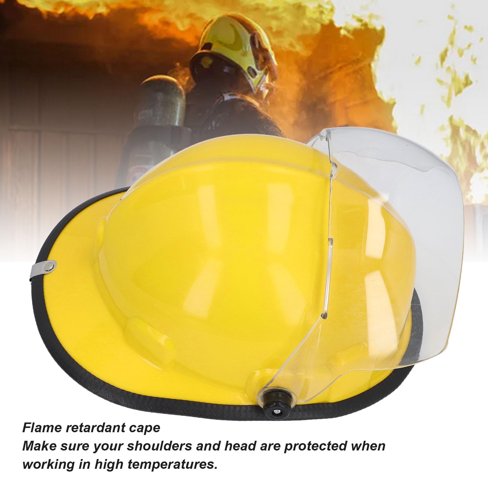 Fire Helmet, Full Head Fire Fighter Hard Hat, Adjustable Shock Superior ...