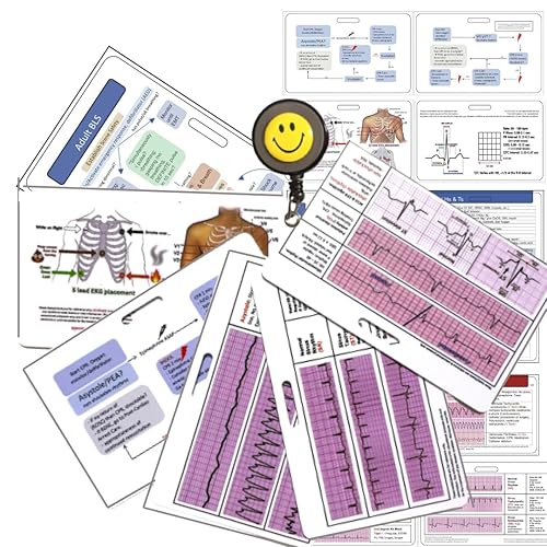 6 EKG Badge Cards + (EKG Cheat Sheets PDF) - Cardiac Badge Reference ...