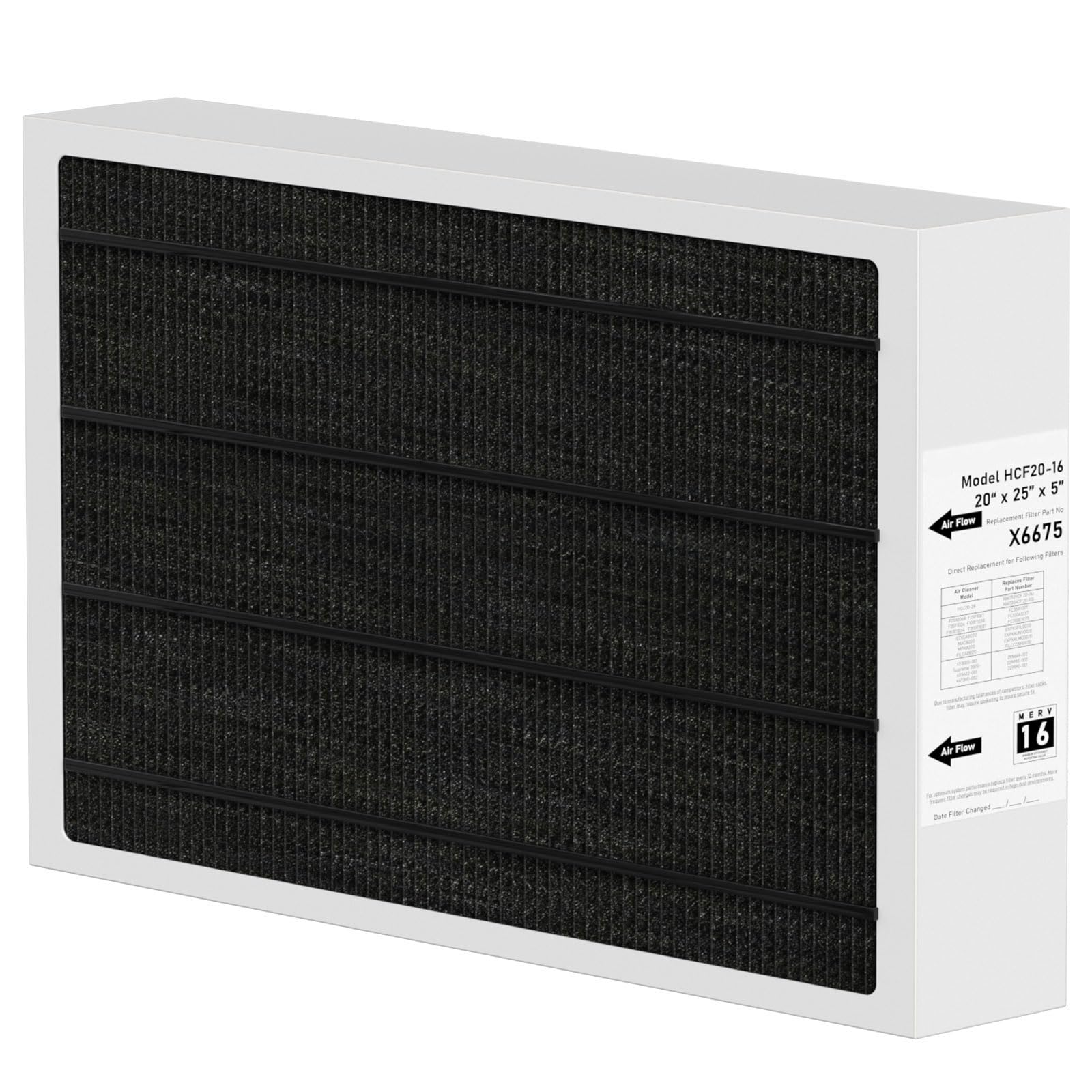Zomixzo X6675 20x25x5 MERV 16 Filter Compatible with Lennox X6675 ...