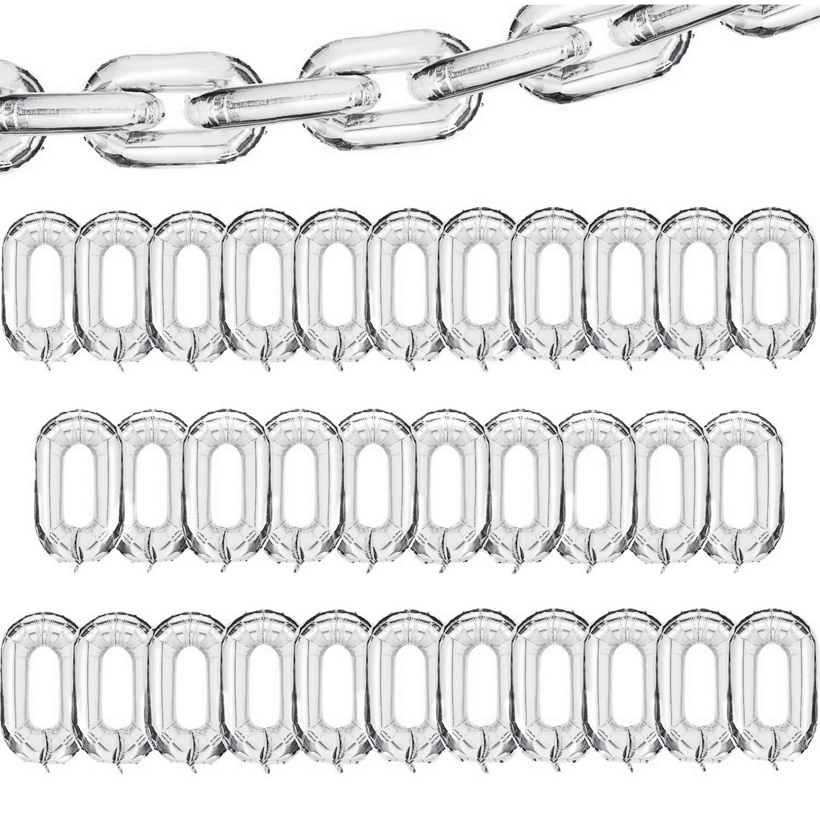 Foil Chain Balloons Jumbo Chain Balloons for 80s 90s Party Decorations ...