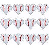 Amazon.com: SaktopDeco 12 PCS Baseball Heart Patch Gold Edges Chenille ...