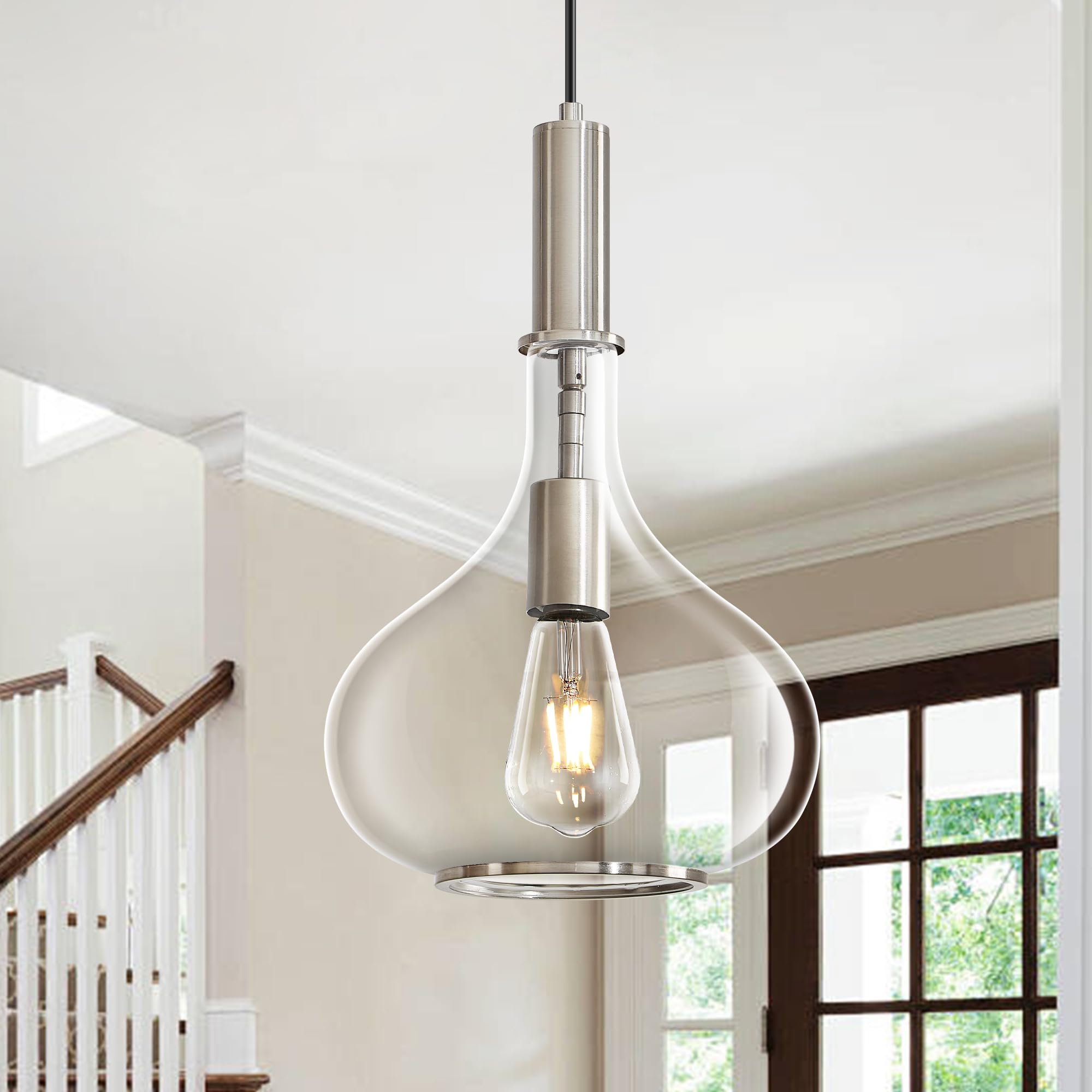 Vaziden Modern Glass Pendant Lighting for Kitchen Island, Farmhouse ...