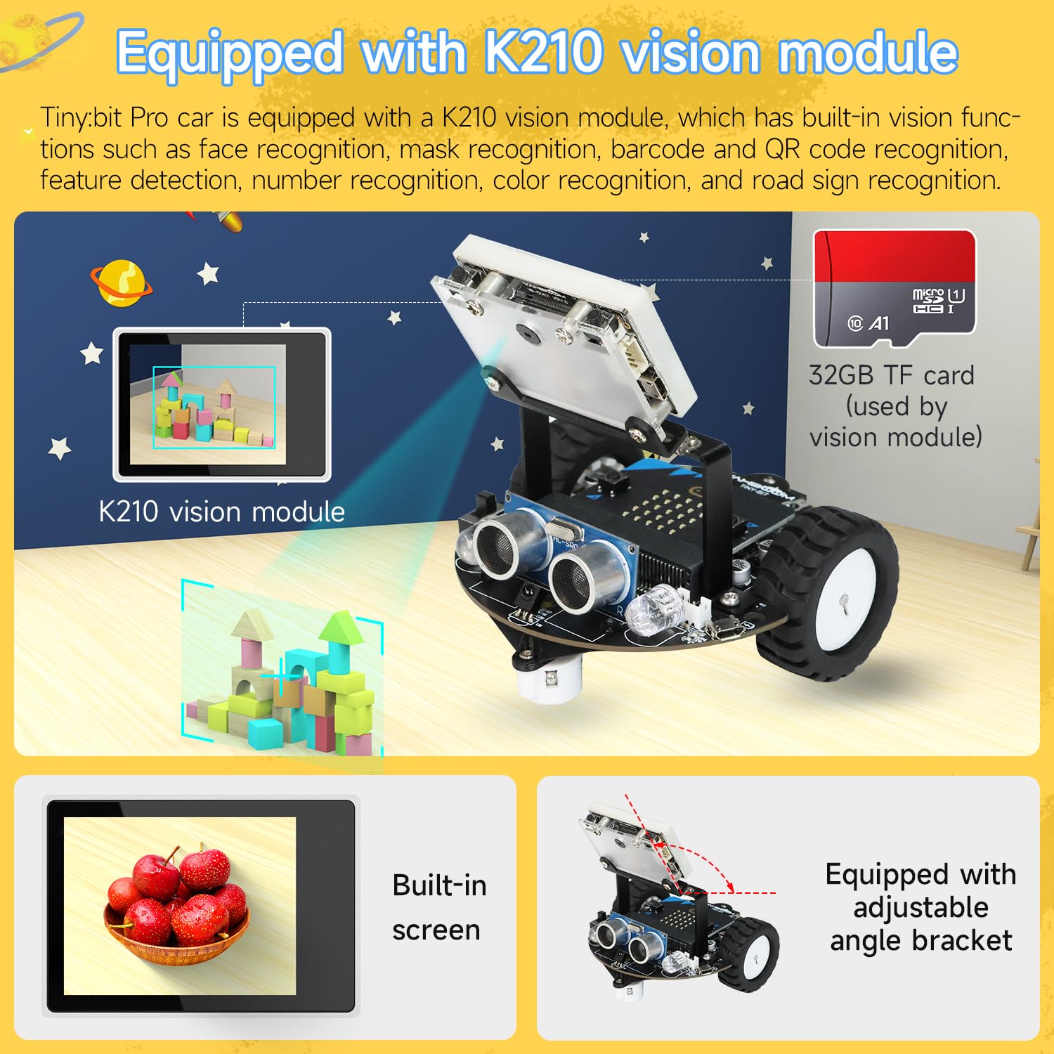 Mua Yahboom Micro bit Smart Robot Car Tinybit Pro AI Visual Recognition Graphical Cooding Line ...