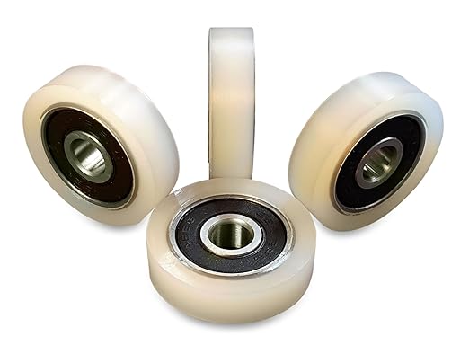 4 Pieces Nylon Polyamide Rollers 30 mm diameter 10 mm wide 8 mm bearing ...