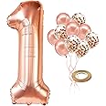 KatchOn, Rose Gold 1 Balloon for First Birthday - Big, 40 Inch | One Balloon for First Birthday ...