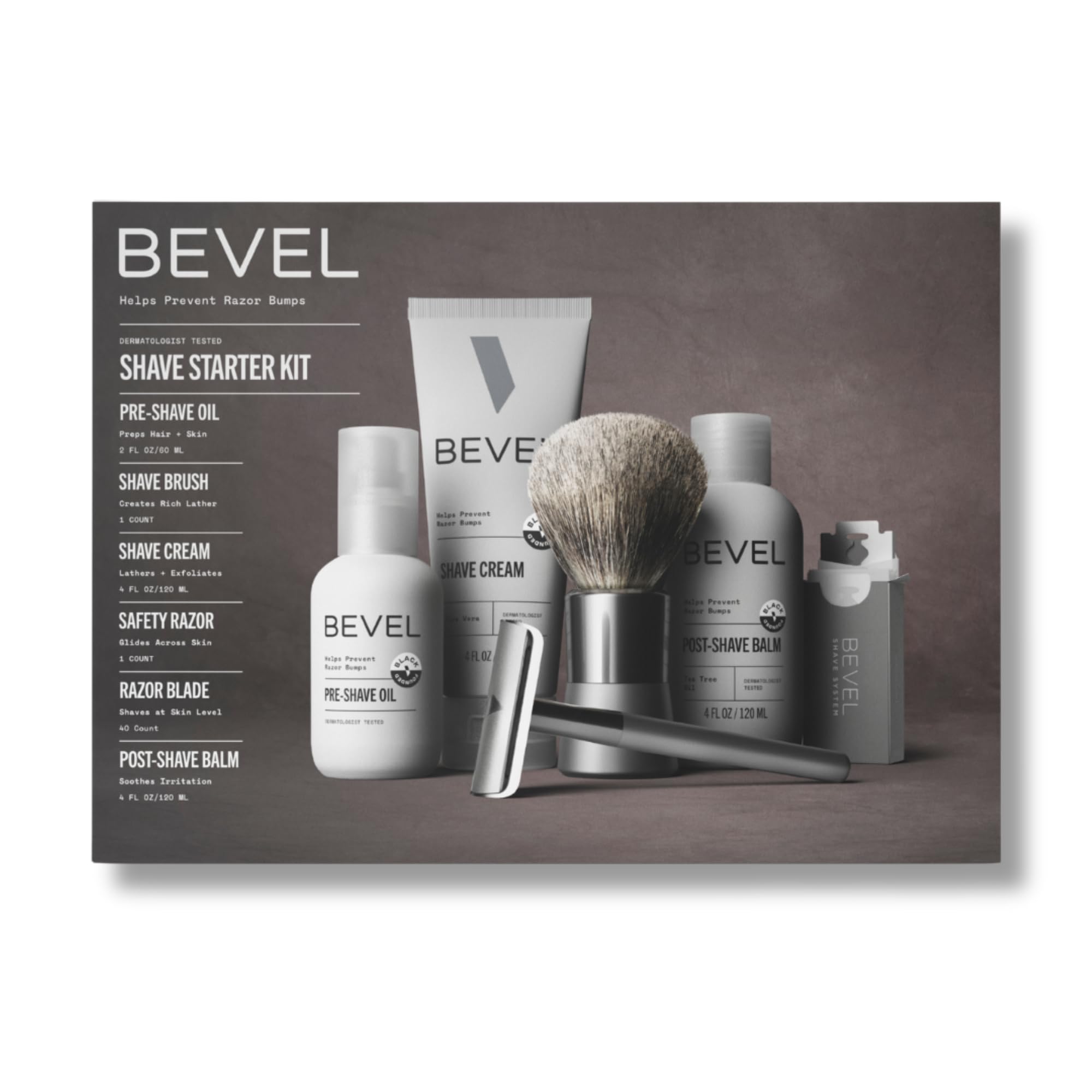 Bevel Shaving Kit for Men, Includes Safety Razor with 40 Replacement ...