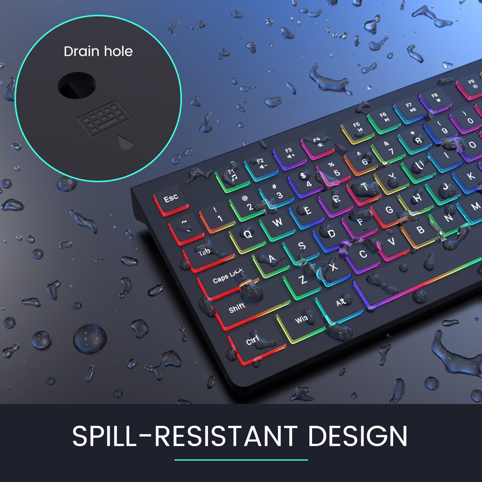 Mua Wired Backlit Keyboard, Lighted Computer Keyboard with 8 ...