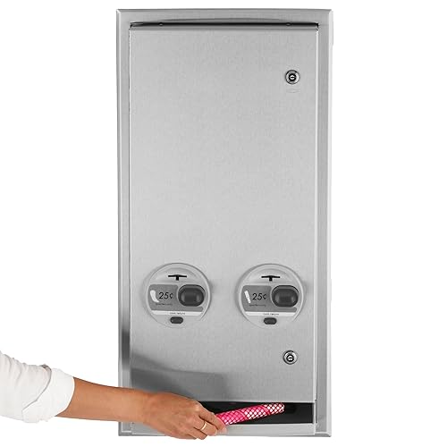 Bobrick Recessed Napkin/Tampon Dispenser, 25 Cent Operation Dual ...