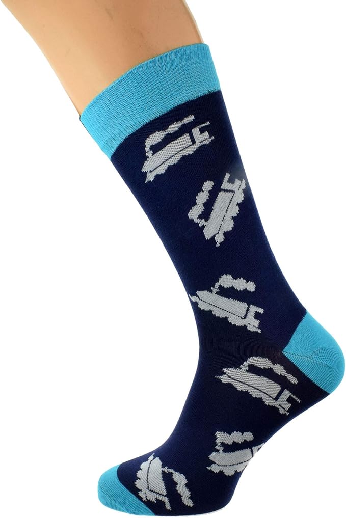 Mad about Trains Train Spotting Woven Design Mens Socks: Amazon.co.uk ...