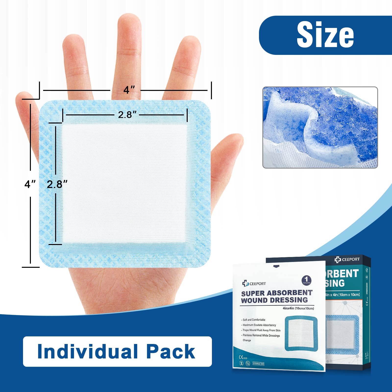 Mua Super Absorbent Wound Dressing [4" X 4", 10 Pcs] Non-Stick Gauze ...