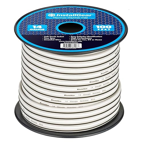 InstallGear Speaker Cable - 14 Gauge AWG (100ft - White) - White ...
