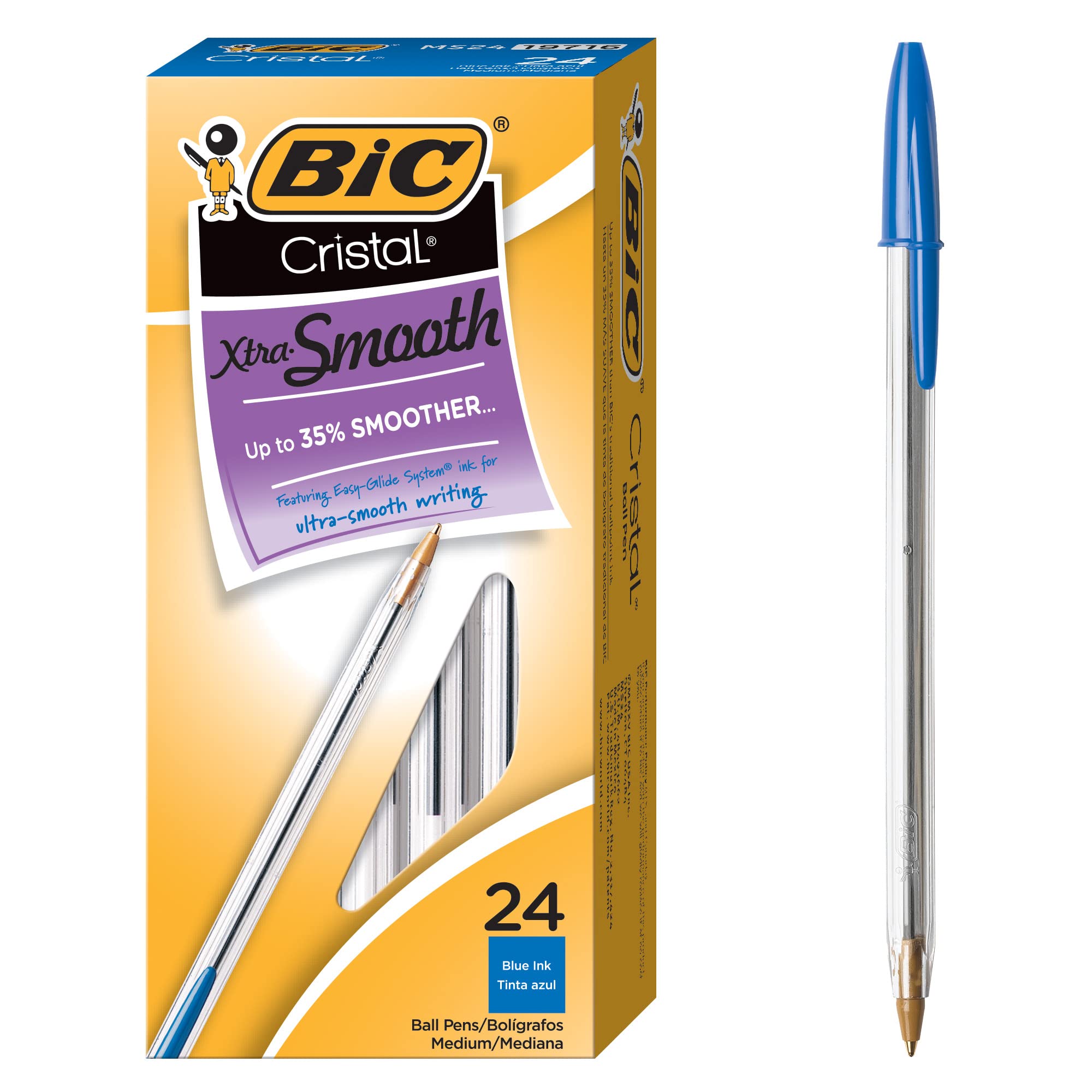 Mua BIC Cristal Xtra Smooth Ballpoint Pen, Medium Point (1.0mm), Blue ...