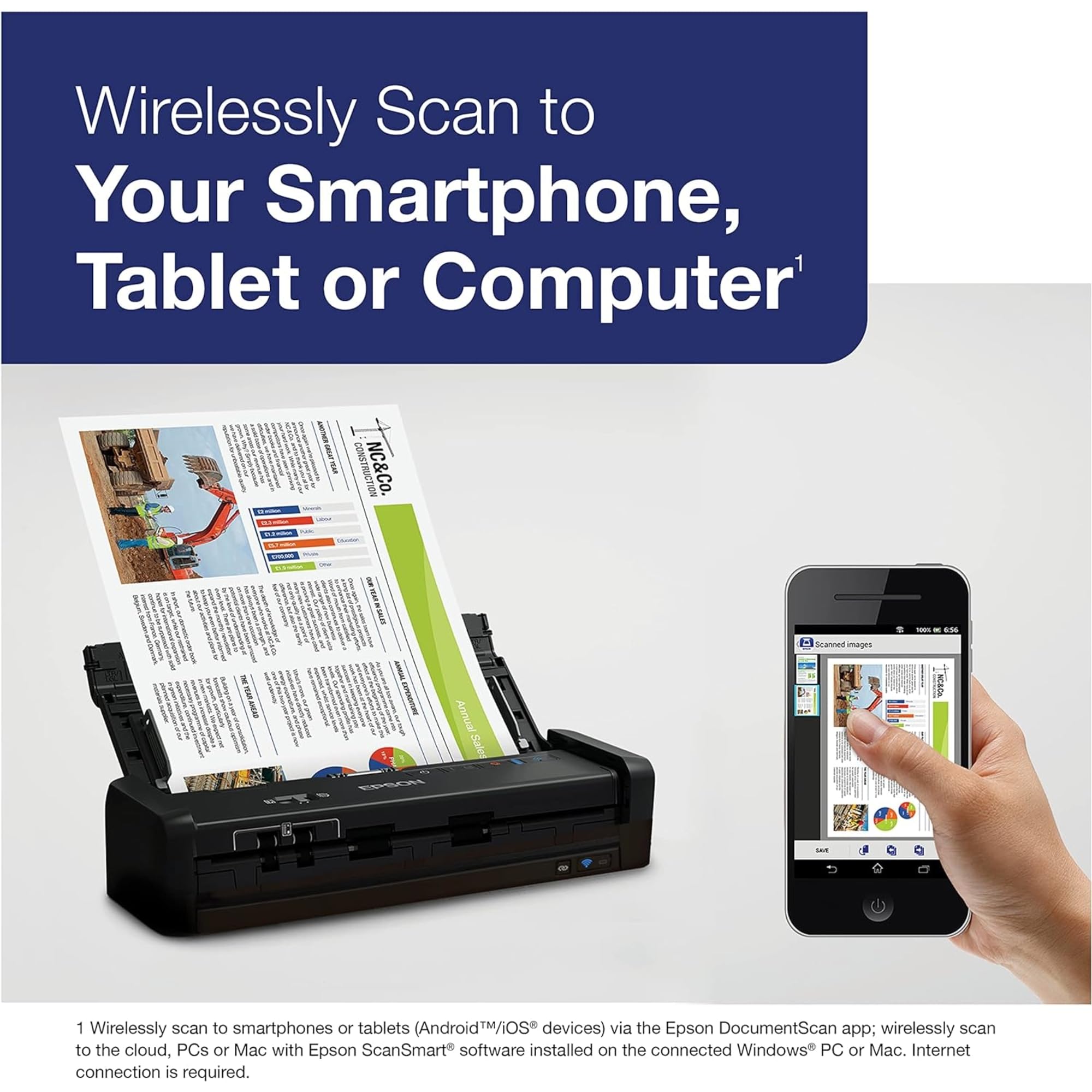 Mua Epson WorkForce ES-300W Wireless Color Portable Document Scanner ...