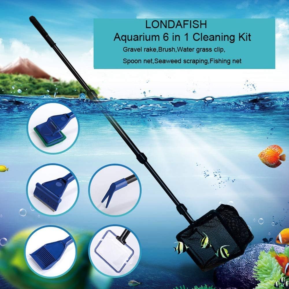 DollaTek Six-in-one fish tank cleaning kit, aquarium removal of algae ...