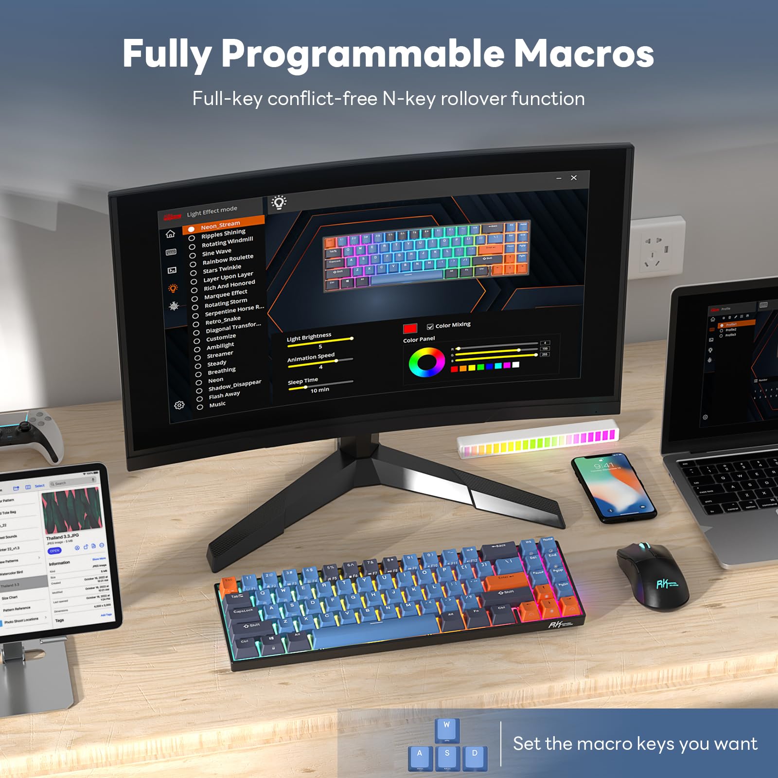 Mua 70% Mechanical Keyboard - RK71 Wireless Gaming Keyboard with Hot ...