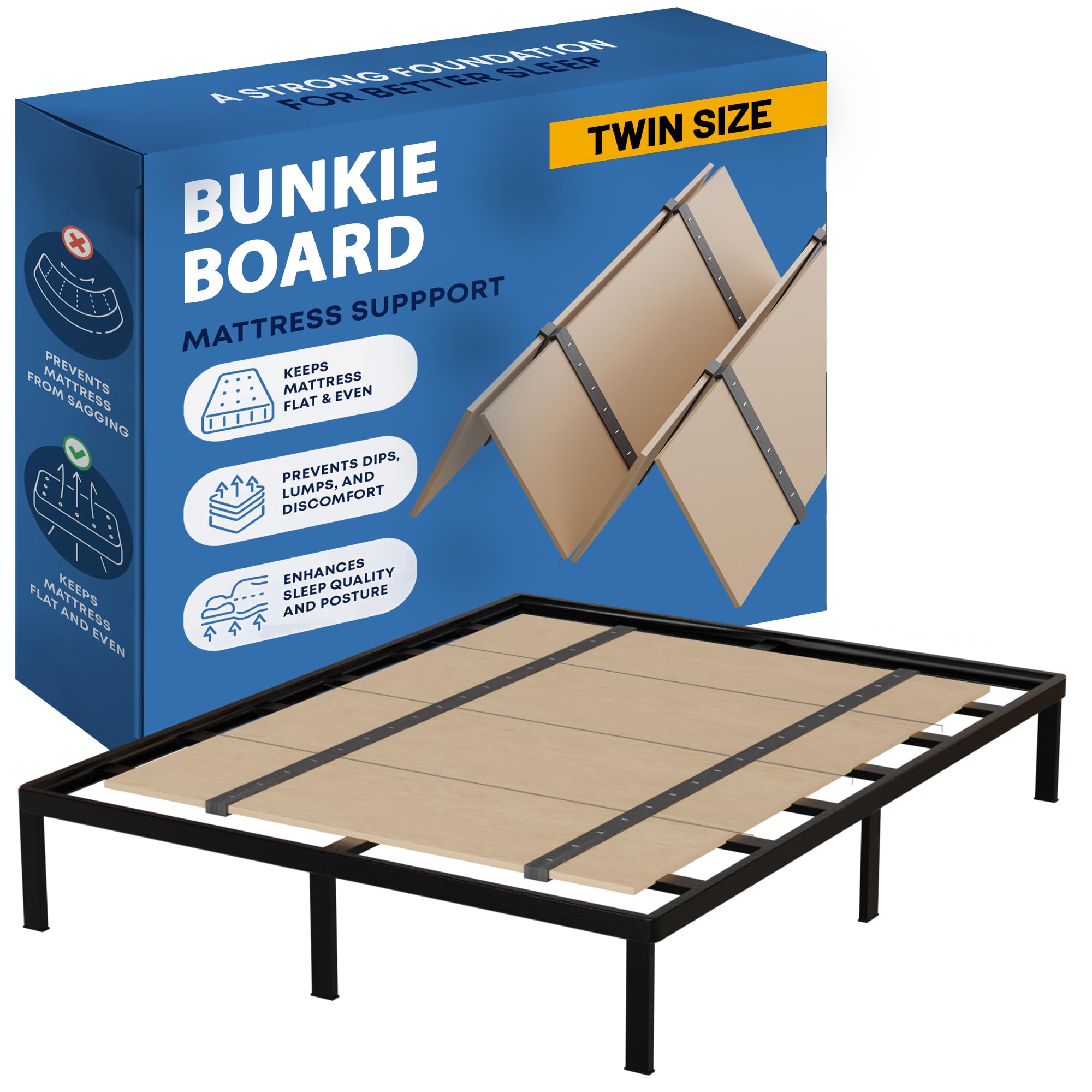 Greaton, Foldable Box Spring, Bunkie Board & Bed-Support Slats to ...