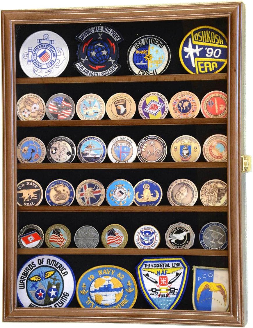 Amazon.com: 56 Challenge Coin Display Case Cabinet - Fully Adjustable ...
