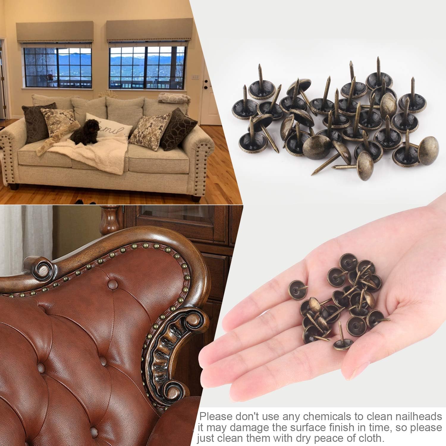 Furniture Decorative Tacks – Nailhead Trim Upholstery Brass Tacks ...