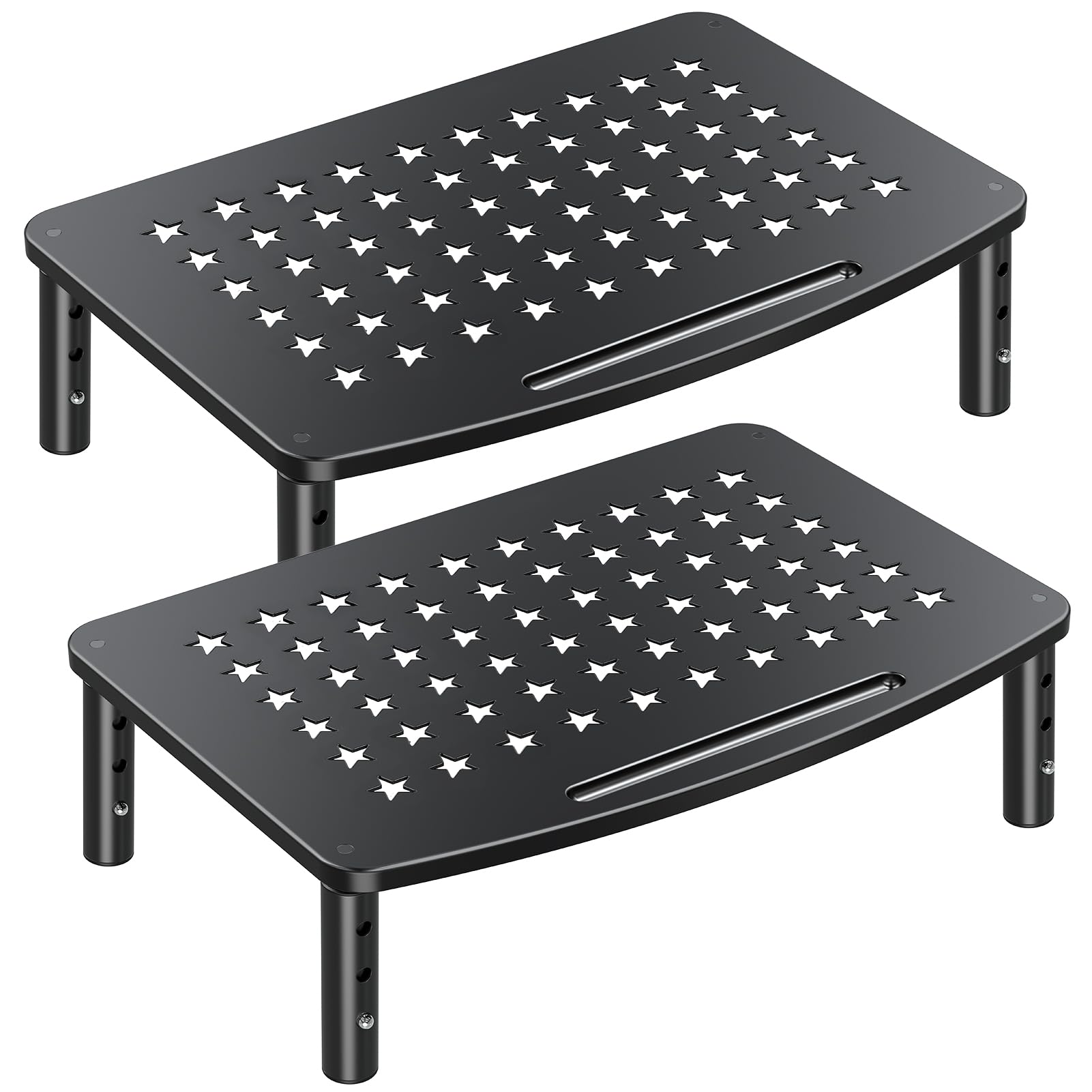 Zimilar 2 Pack Monitor Stands Risers, 3 Height Adjustable Monitor Riser ...