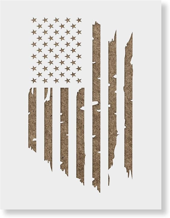 Amazon.com: American Flag Distressed Stencil Template for Walls and ...