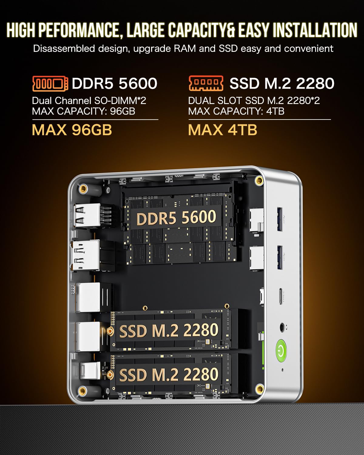 Mua GMKtec Mini PC, K9 Intel Core Ultra 5 125H (Turbo 4.5GHz, 14C/18T ...