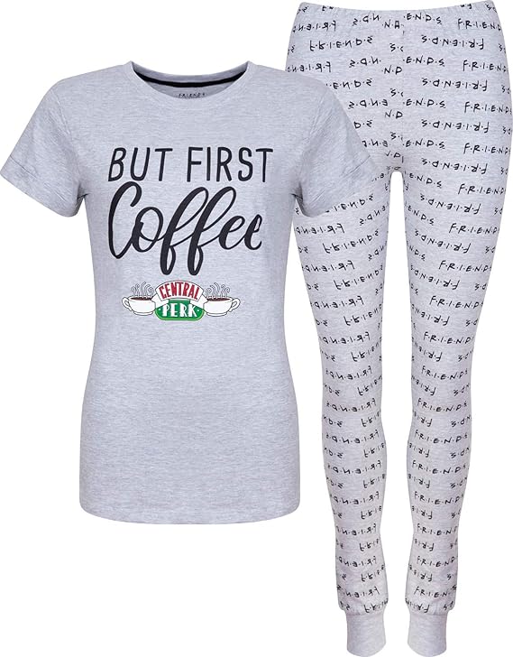 Womens Official Friends Pyjamas PJ Set Central Perk PJs Sizes 8 to 22 ...