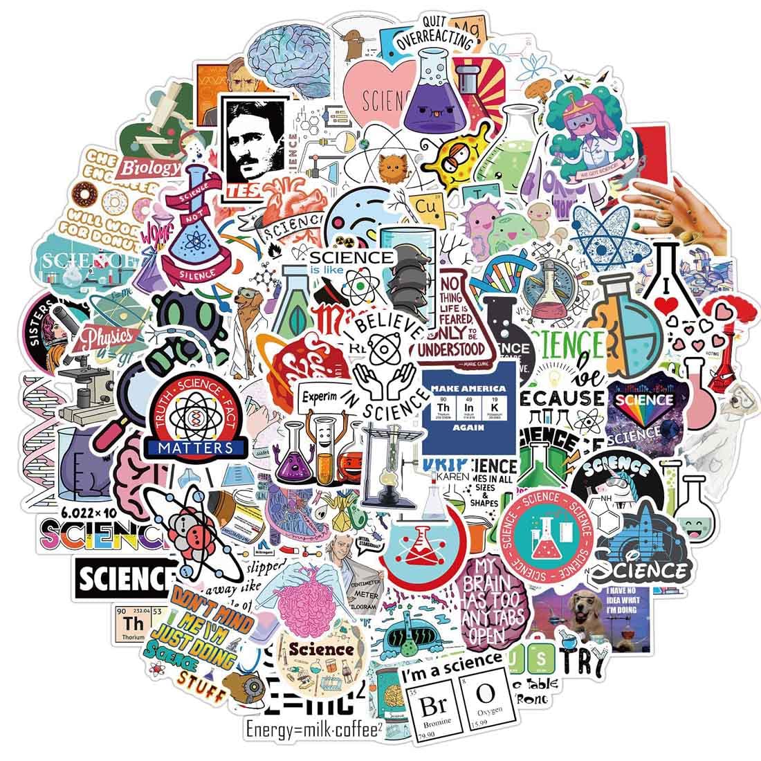 Mua 100pcs Science Stickers Pack, Chemistry, Biology, Physics, Science ...