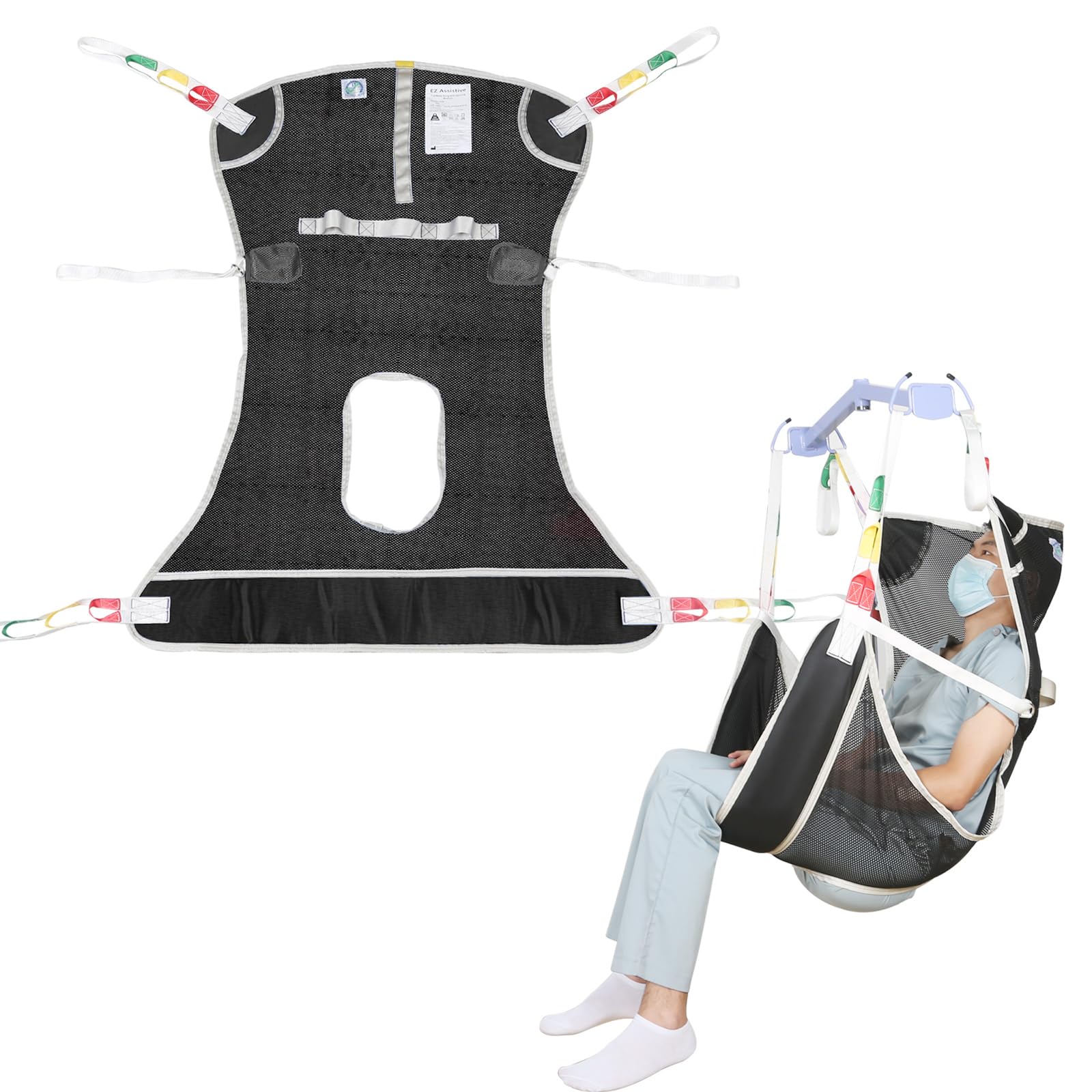 EZ Assistive Hoyer Lift Sling with Commode - Patient Lifting Slings for ...