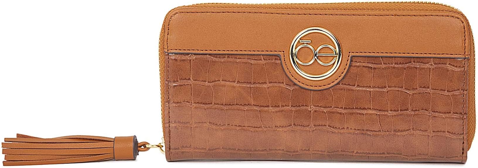 Cloe - Cartera con Cierre Sencillo Color Tan para Mujer Acabado Croco ...