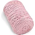 Amazon.com: 1 PCS 200g Pink Cotton Yarn Hollow Knitted Crochet Yarn,164 ...
