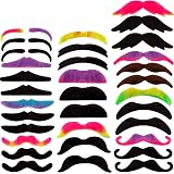Amazon.com: HESTYA 48 Pieces Fake Mustaches, Self Adhesive Novelty Fake ...