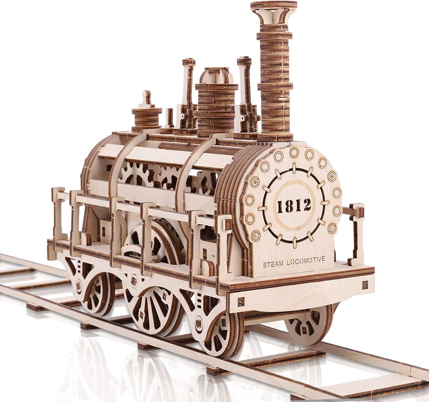 Cuteefun 3D Wooden Steam Locomotive Train Model Kit to Build 3D ...