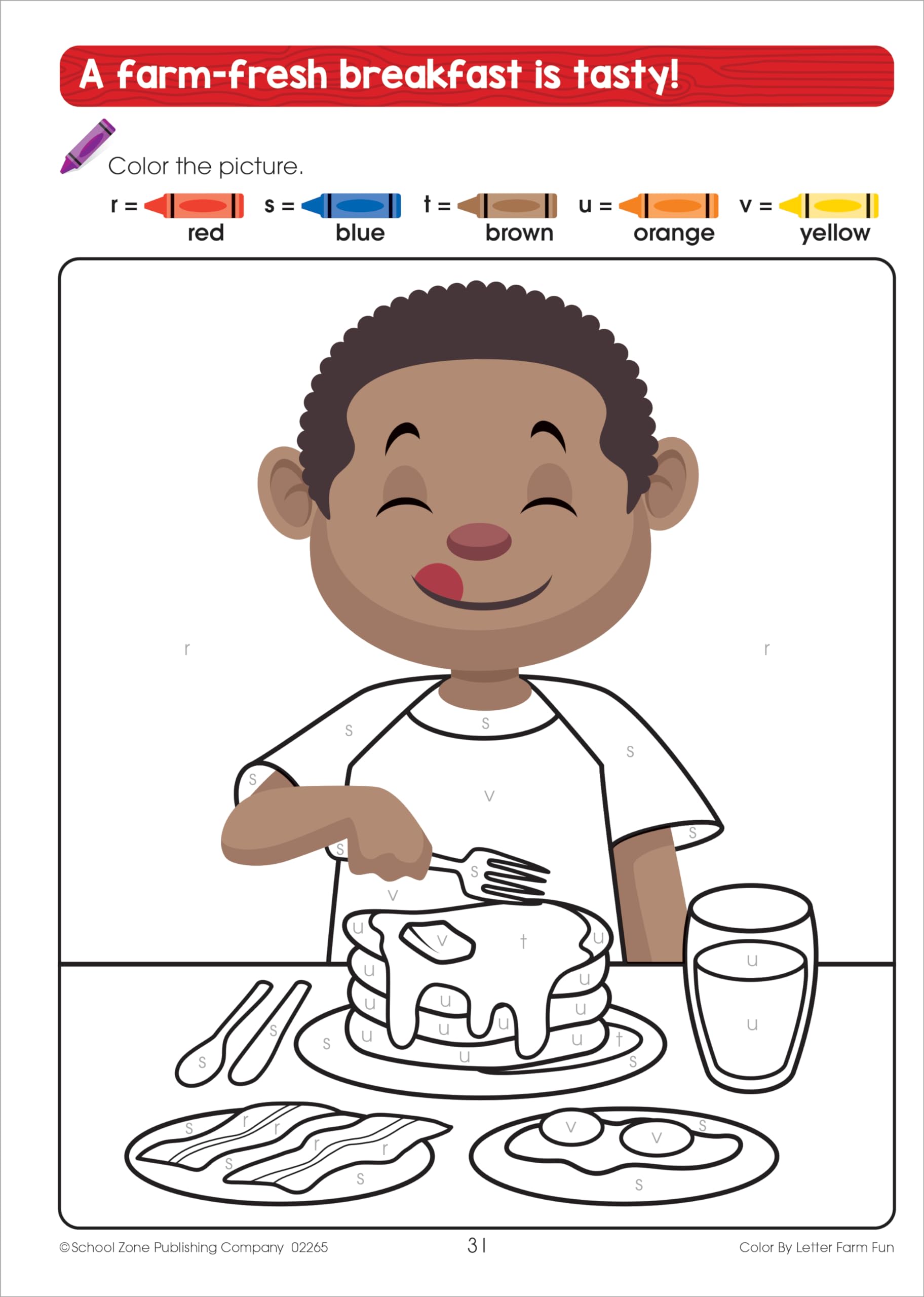Mua School Zone Color by Letter Farm Fun Workbook: 64 Pages, Preschool ...