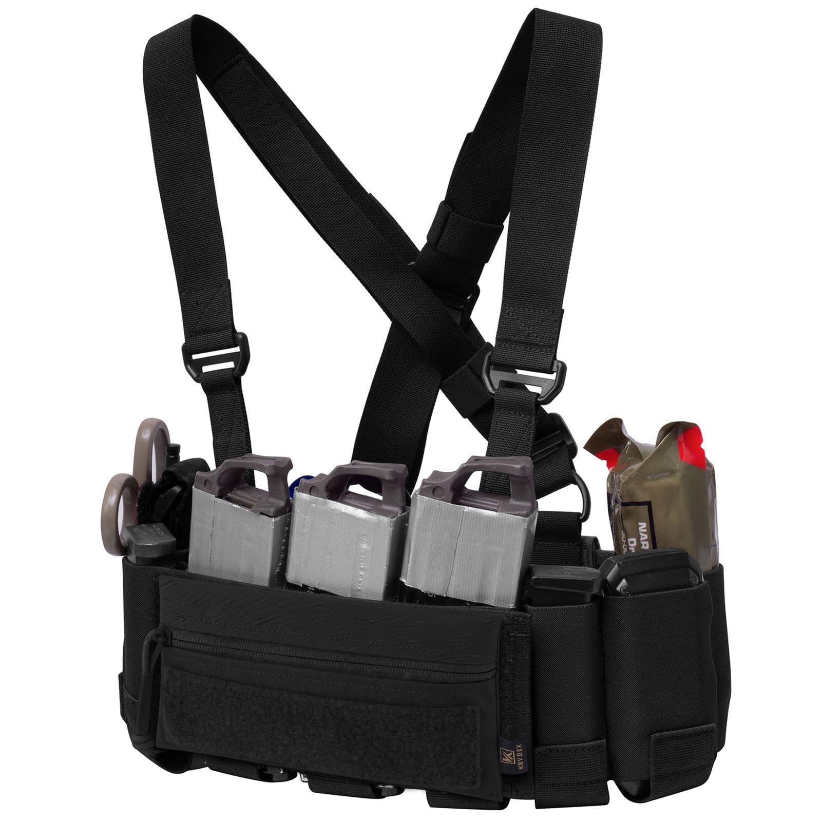 KRYDEX Tactical Chest Rig Elastic Rig Cummerbund with X Harness and ...