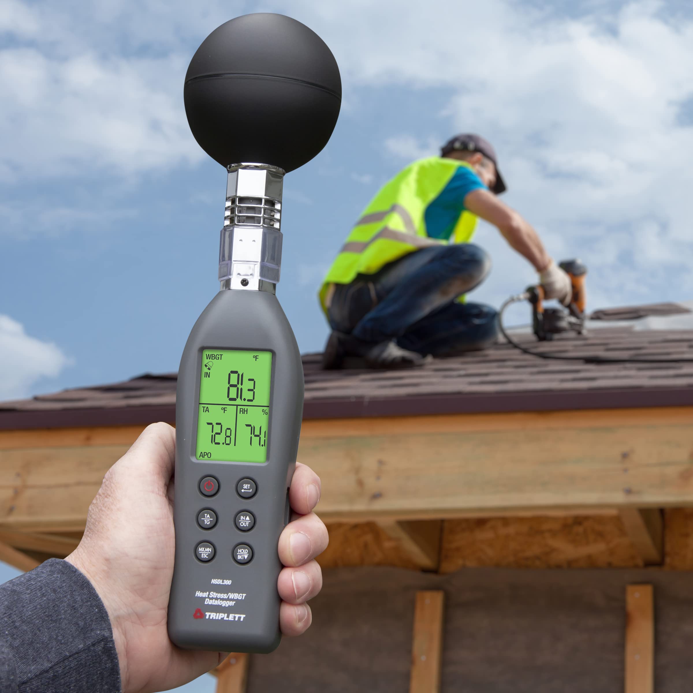 Triplett HSDL300 Indoor/Outdoor Heat Stress WBGT (Wet Bulb Globe Temperature) Datalogger on ...