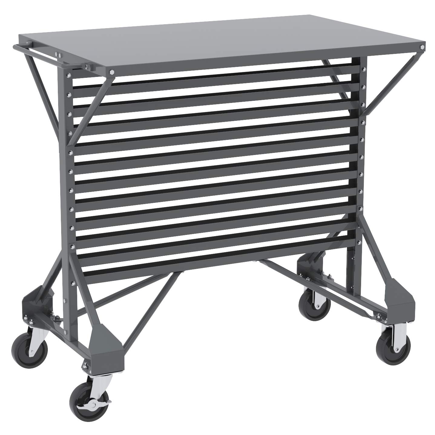 Akro-Mils 30812 Steel Mobile Bin Work Cart Organizer with Steel Worktop ...