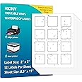 240 Pcs Square Labels 2x2 inch Printable Glossy White Waterproof Vinyl ...