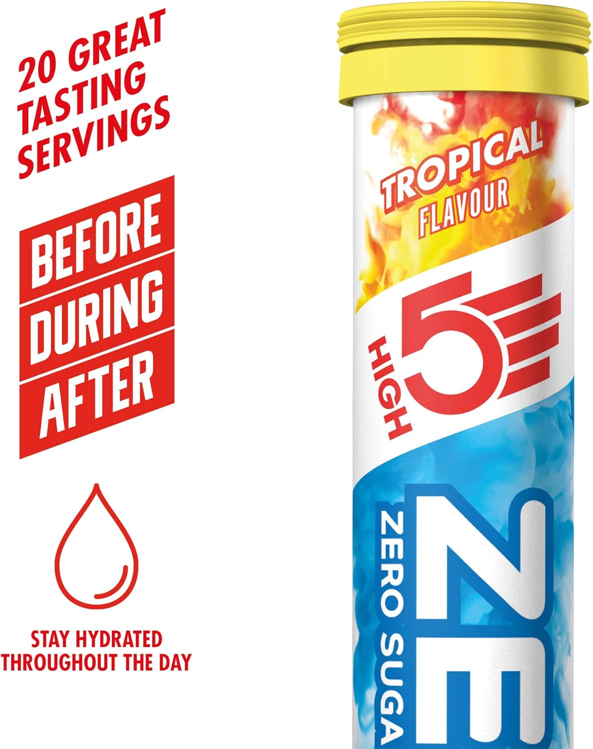 HIGH5 ZERO Electrolyte Hydration Tablets Added Vitamin C – (Tropical ...