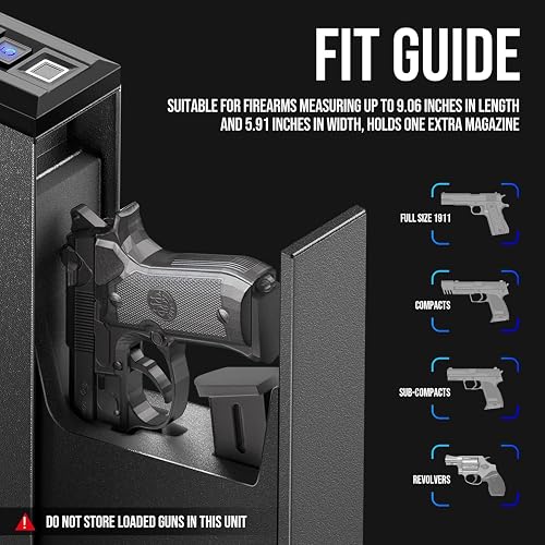 Biometric Gun Safe GLORYFIRE Biometric Pistol Safe - Quick Access Gun ...