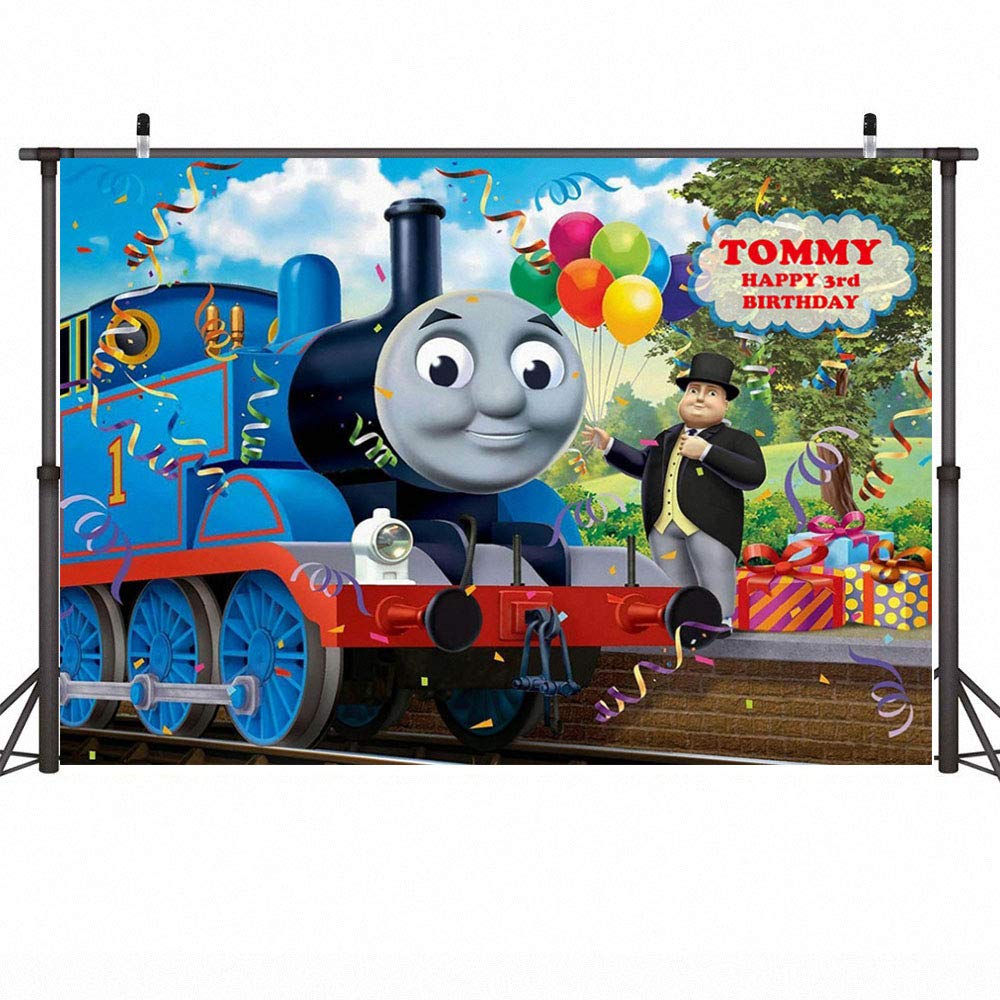 Buy Cartoon Thomas Train Carnival Backdrop for Birthday Party Children ...