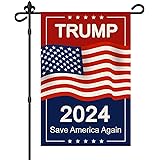Amazon.com : Shmbada American President Donald Trump 2024 Take America Back Burlap Garden Flag ...