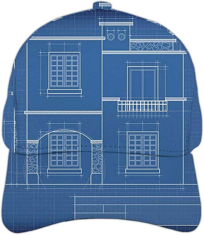 Blueprint, Hat for Man and Women, Adjustable Baseball Cap House ...