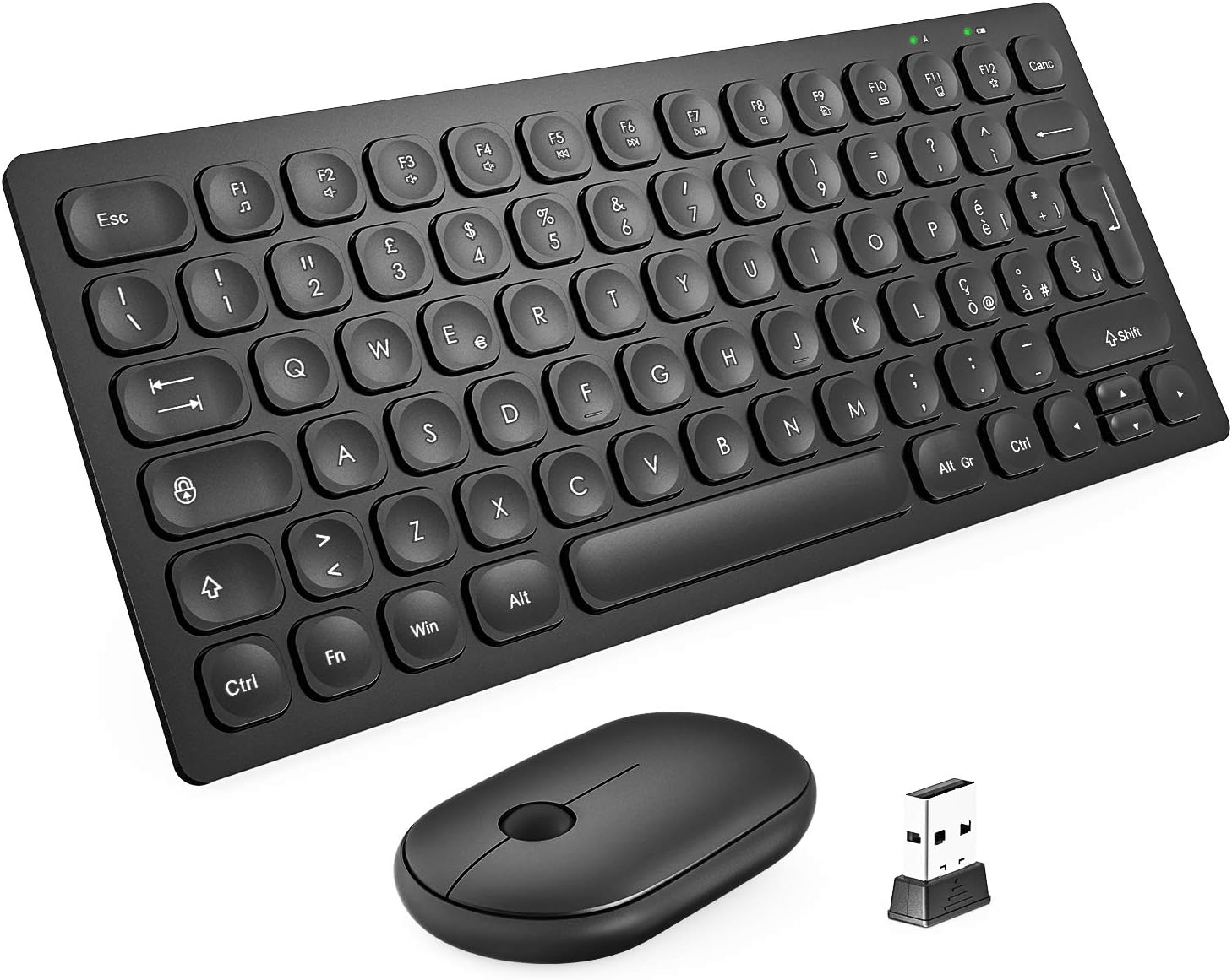 TedGem Wireless Keyboard and Mouse, 2.4 G Keyboard and Mouse with USB ...